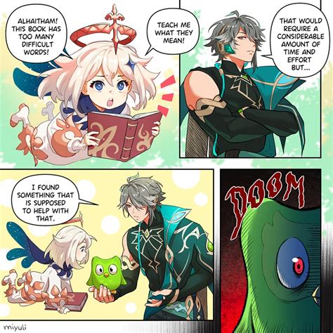 Paimon Alhaitham And Duo Genshin Impact And 1 More Drawn By Miyuli