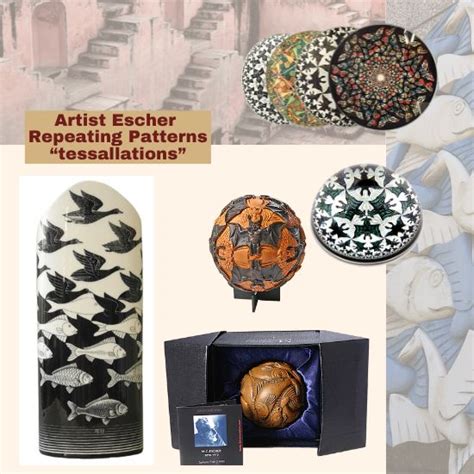 Escher Evolving Patterns Statues Of Tessallations Parastone