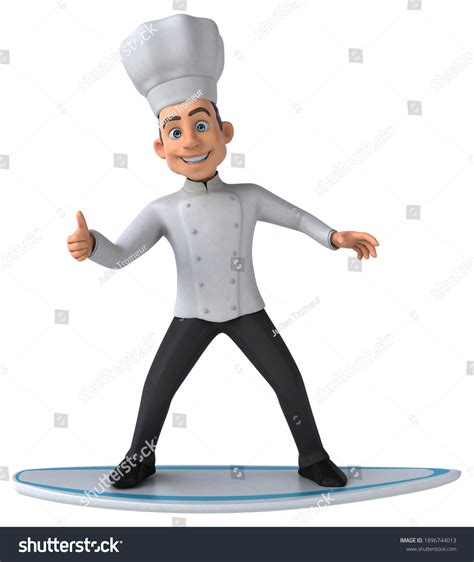 Fun 3d Cartoon Chef Surfing Stock Illustration 1896744013 Shutterstock