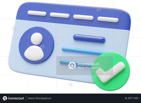 Approved Id Card 3d Icon Download In Png Obj Or Blend Format