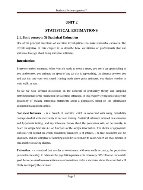 Statistics 2 Chapter Two Pdf Statistics Estimator