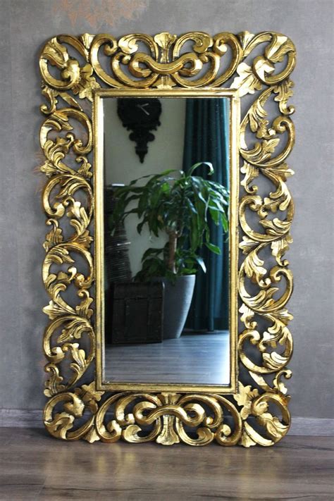 Wall Mirror Baroque Rococo Solid Wooden Frame Gold Antique 100 Cm X 70