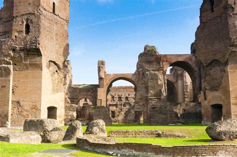 Exterior Baths Of Caracalla Unesco World Heritage Site Rome Latium