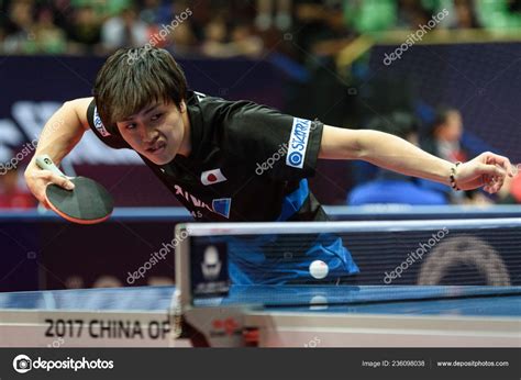 Kenta Tazoe Japan Returns Shot Long China First Match Mens — Stock