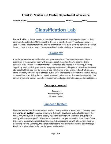 Classification Lab