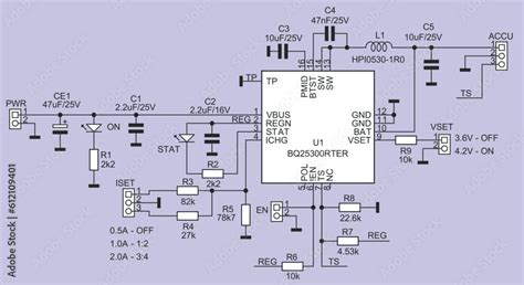 Vector Electrical Schematic Diagram Of An Electronic Device Connection Of Peripheral Devices To