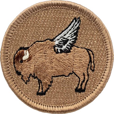 Flying Buffalo Patrol Patch 2 Diameter Round Embroidered Patch Iron On Arts