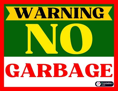 27 Printable Trash And Garbage Sign Download Free Pdfs