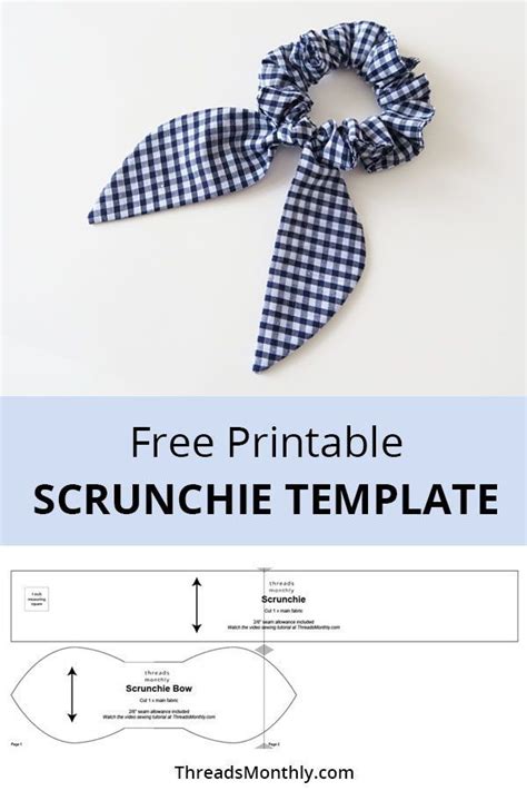 Craft Supplies And Tools Scrunchie Sewing Pdf Pattern Scrunchie Hair Tie