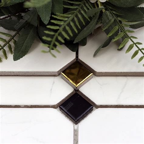 302x302mm Super Octagon With Dot White Porcelain Wall Mosaic Floor Tile Zoa1210