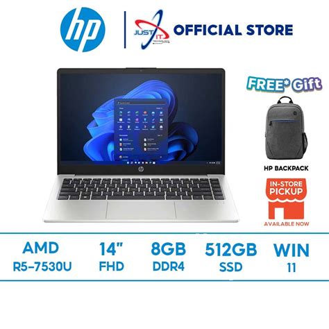 Hp 245 G10 14 Laptop R5 7530u 8gd4 512gb 14 Fhd W11h Shopee