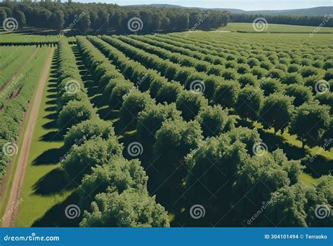View Of A Fruitful Apple Orchard With Trees And Fruits View Of An Agricultural Field Apple