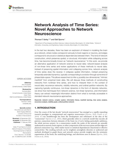 Pdf Network Analysis Of Time Series Novel Approaches To Network