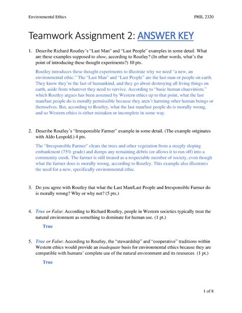 Teamwork Assignment 2 Answer Key Teamwork Assignment 2 Answer Key