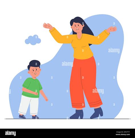Angry Mother Having Argument With Sad Son Stock Vector Image And Art Alamy