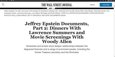 Jeffrey Epstein Documents Part 2 Dinners With Lawrence Summers And
