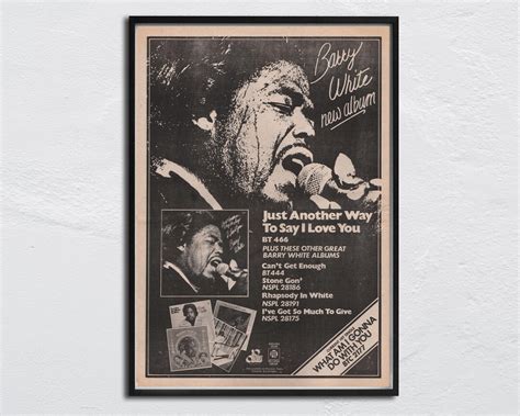 Barry White Poster 1975 Original Nme Just Another Way To Say I Love