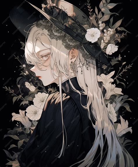 Premium Ai Image Anime Style Illustration Of A Woman With Long White