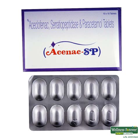 Buy Acenac Sp 10 Tablets Online At Best Prices Wellness Forever