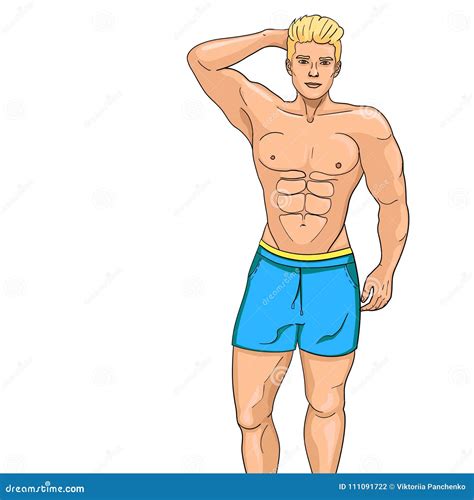 Sex Symbol Del Hombre En La Playa Objeto Del Vector En Un Fondo Blanco Ilustración Del Vector