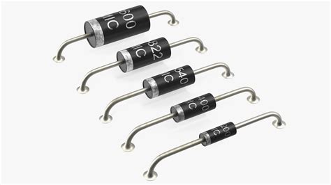 3d Model Axial Rectifier Diodes Soldered Set 3d Molier International