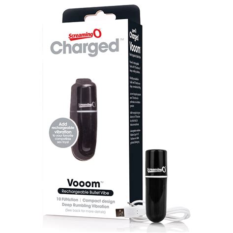 Screaming O Charged Vooom Rechargeable Bullet Vibe Black Toys 18