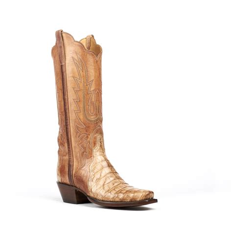 Womens Lucchese Boots Tan Brown Belly Caiman Kd4010 7 4 Lucchese