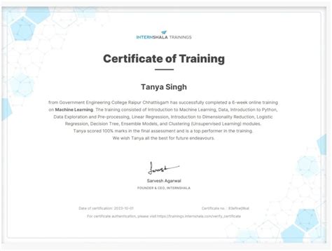 Tanya Singh On Linkedin Machinelearning Internshala Internshalatrainings