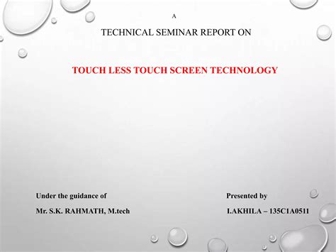 Touchless Touch Screen Technology Pptx