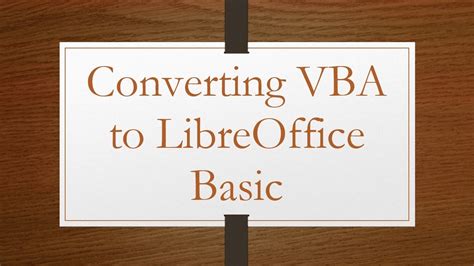 Converting Vba To Libreoffice Basic Youtube