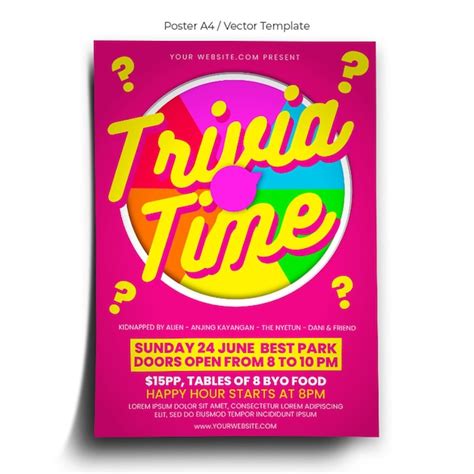 Premium Vector Trivia Time Poster Template