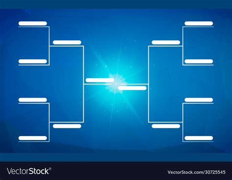 Tournament Bracket Template For 8 Teams On Blue Vector Image On