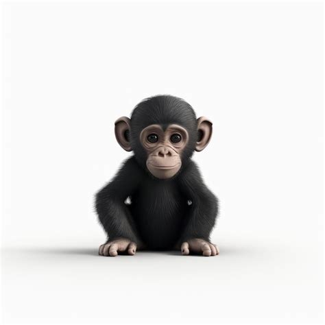 Premium Photo Cute Chimp 3d Logo In High Definition With Minimalist Style