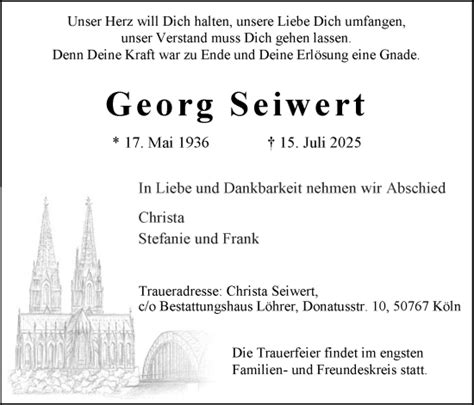Traueranzeigen Von Georg Seiwert Wirtrauern