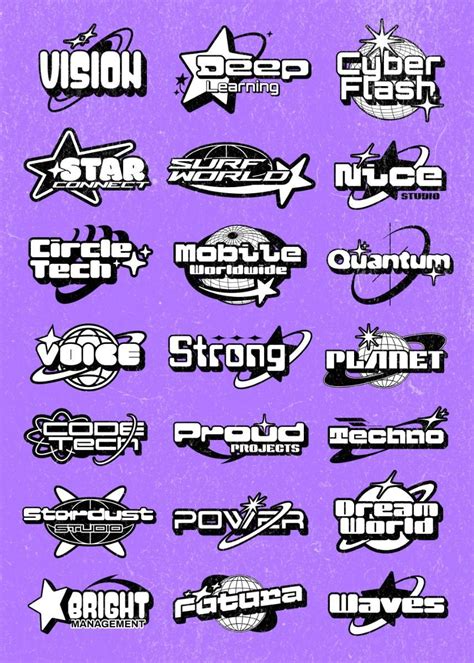 Customizable Y2k Logo Mega Bundle Photoshop Adobe Illustrator