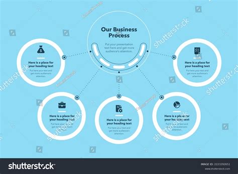 Simple Business Process Template Five Steps Stock Vector Royalty Free