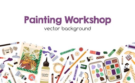 Premium Vector Ad Background Of Painting Workshop Craft Class With