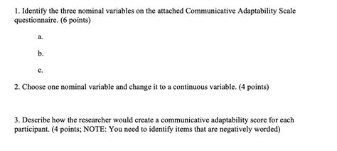 1 Identify The Three Nominal Variables On The