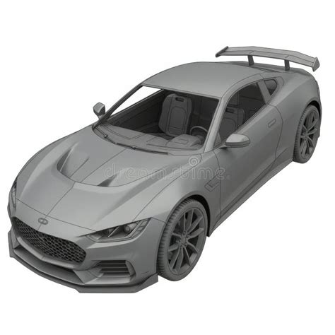 Grey Sports Car 3d Model Rendering Stock Illustration Illustration Of