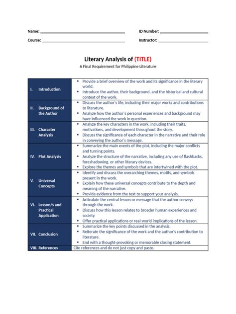 Literary Analysis Format Pdf Narrative Plot Narrative