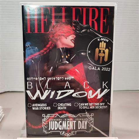 Axe Judgment Day 6 David Nakayama Exclusive Black Widow Hellfire Gala Trade Comic Books