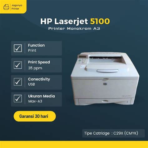 Jual Printer Hp Laserjet 5100 Monokrom A3 Shopee Indonesia