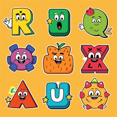 Cute Capital Letter Stickers Premium Ai Generated Vector