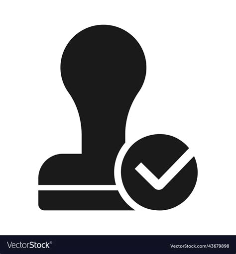 Approved Stamp Icon Check Mark Verified Stamp Vector Image