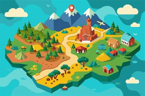 A Map Of A Small Town Called The World Premium Ai Generated Vector