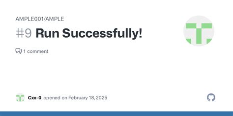 Run Successfully · Issue 9 · Ample001ample · Github