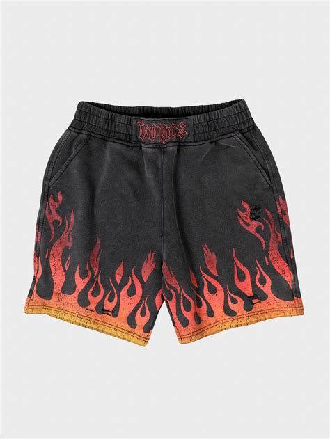 Burner Jersey Shorts Flamewashed Black