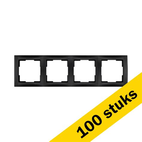 Aanbieding 100x Afdekraam 4 Voudig E1 Mat Zwart Ion Industries 123led Nl