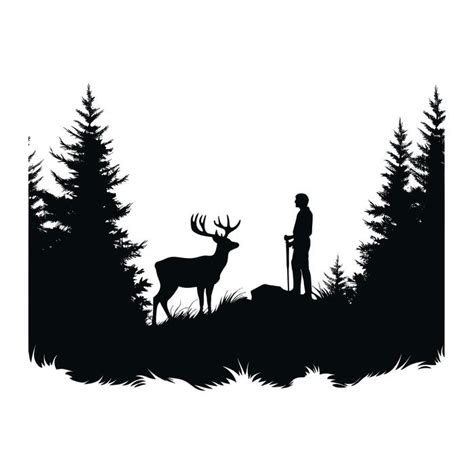 Deer Hunting Silhouette Vector Art Icons And Graphics For Free Download
