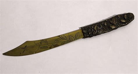 Antique Japanese Meiji Period Copper And Brass Paper Knife Letter Openner